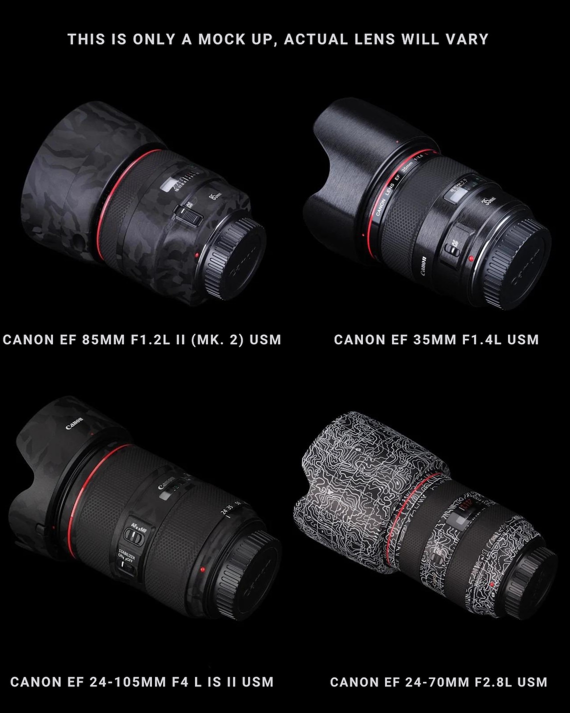 Canon EF Camera Lens Skins Canon USM Lens Wrap Customized Camera Lens ...