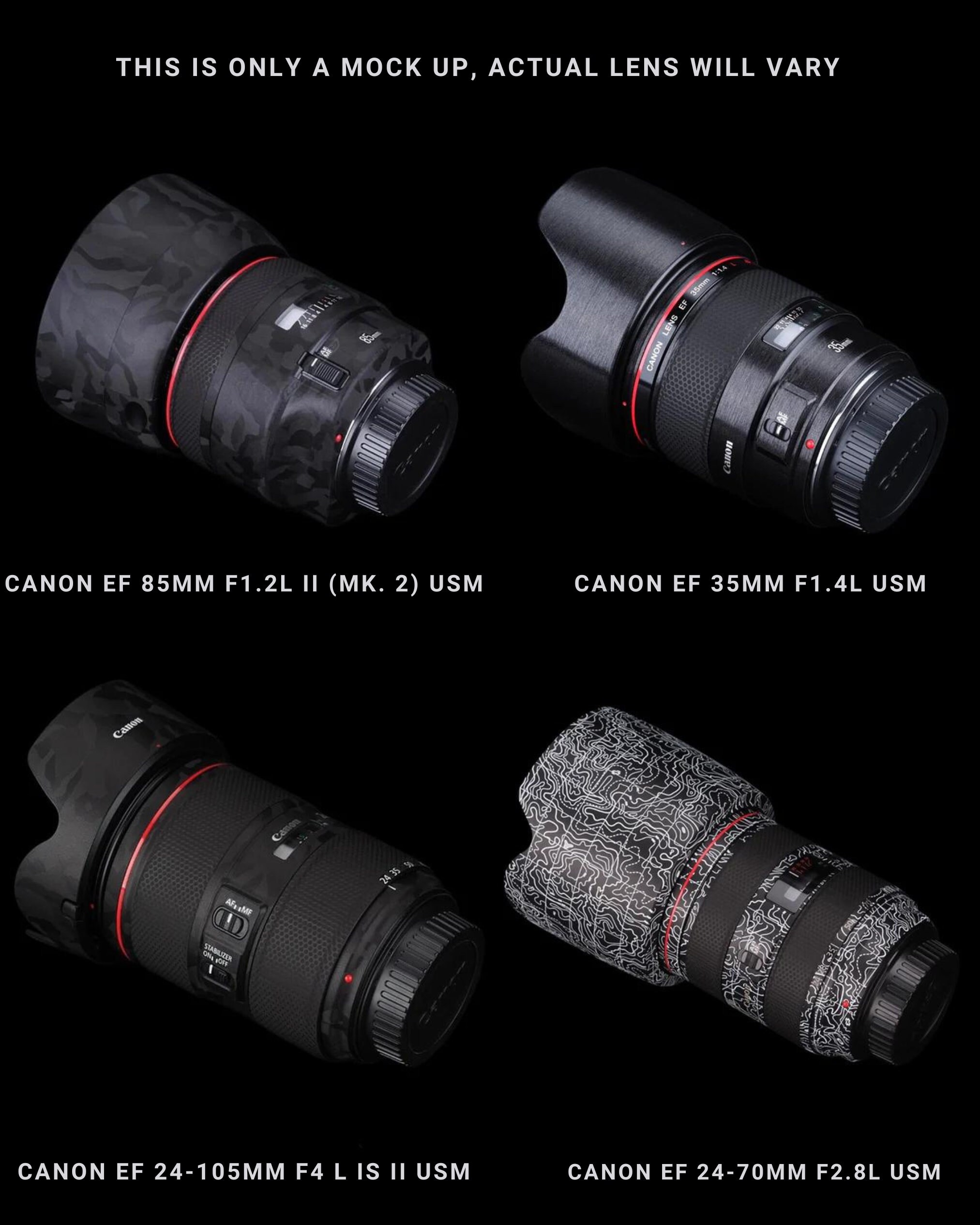 Canon EF Camera Lens Skins Canon USM Lens Wrap Customized Camera Lens ...