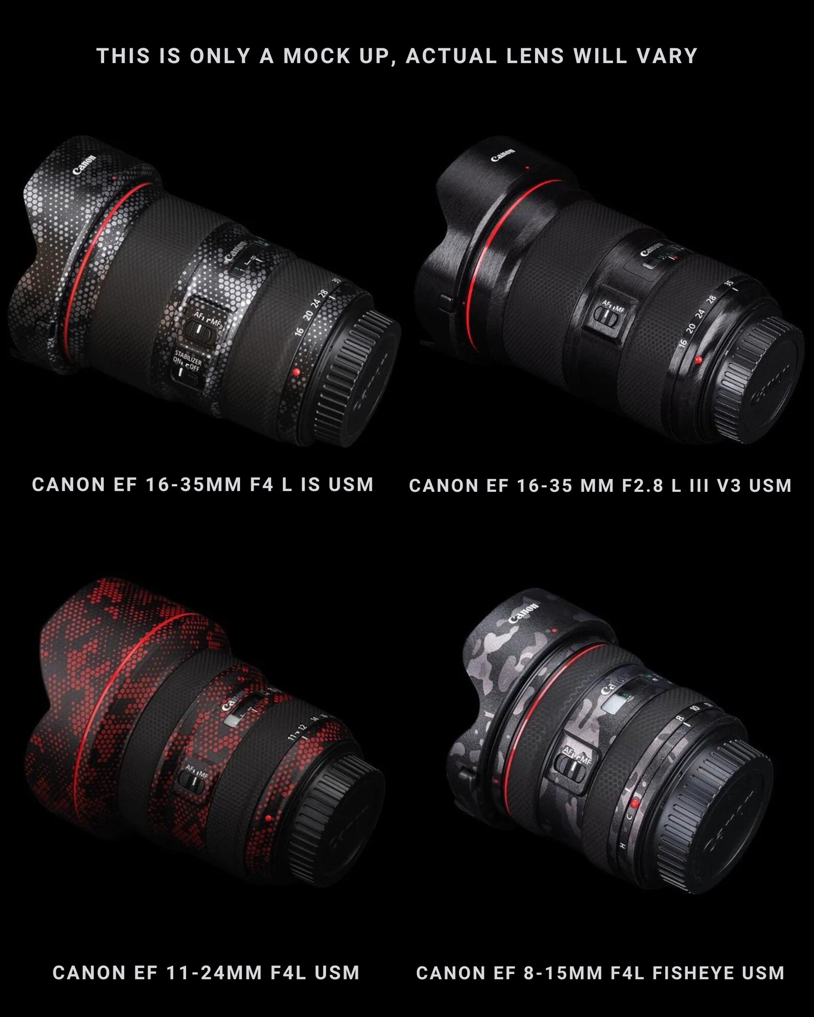 Canon EF Camera Lens Skins Canon USM Lens Wrap Customized Camera Lens ...