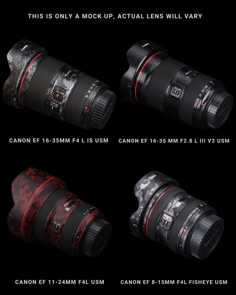 Canon EF Camera Lens Skins Canon USM Lens Wrap Customized Camera Lens ...