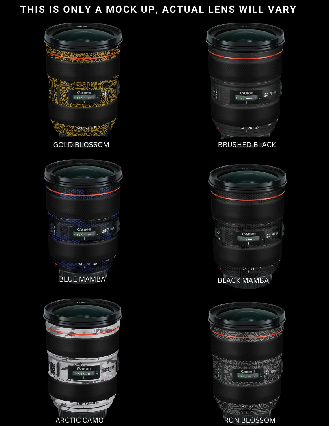 Canon EF Camera Lens Skins Canon USM Lens Wrap Customized Camera Lens ...