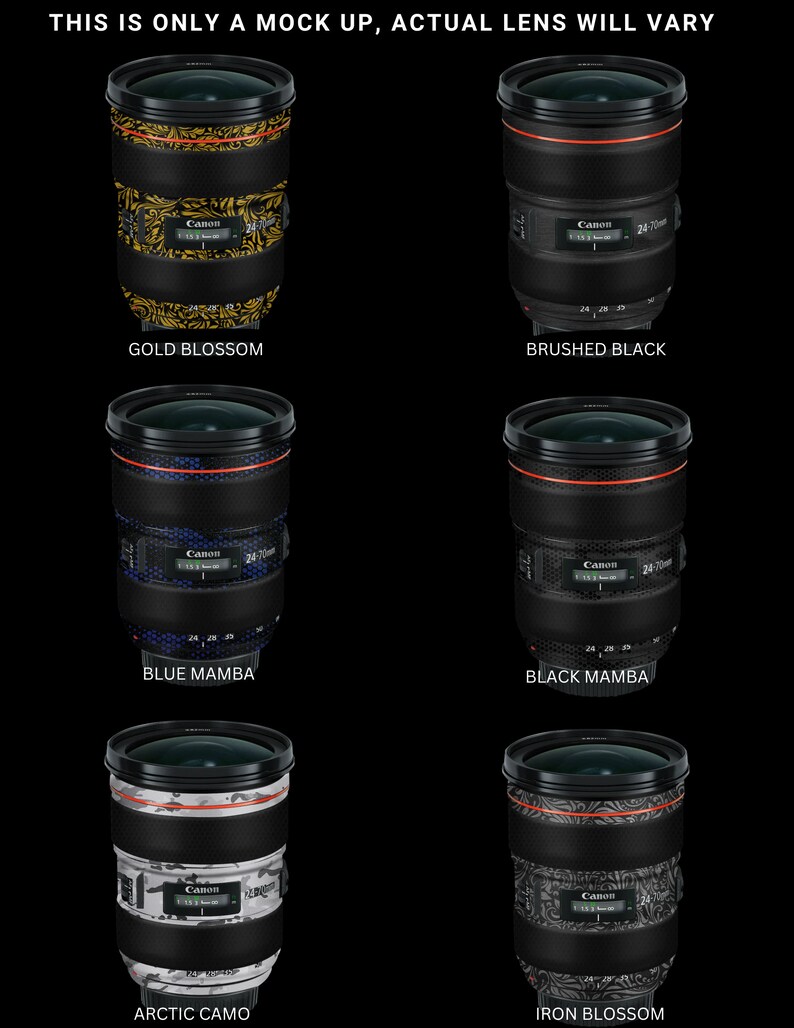 Canon EF Camera Lens Skins Canon USM Lens Wrap Customized Camera Lens ...
