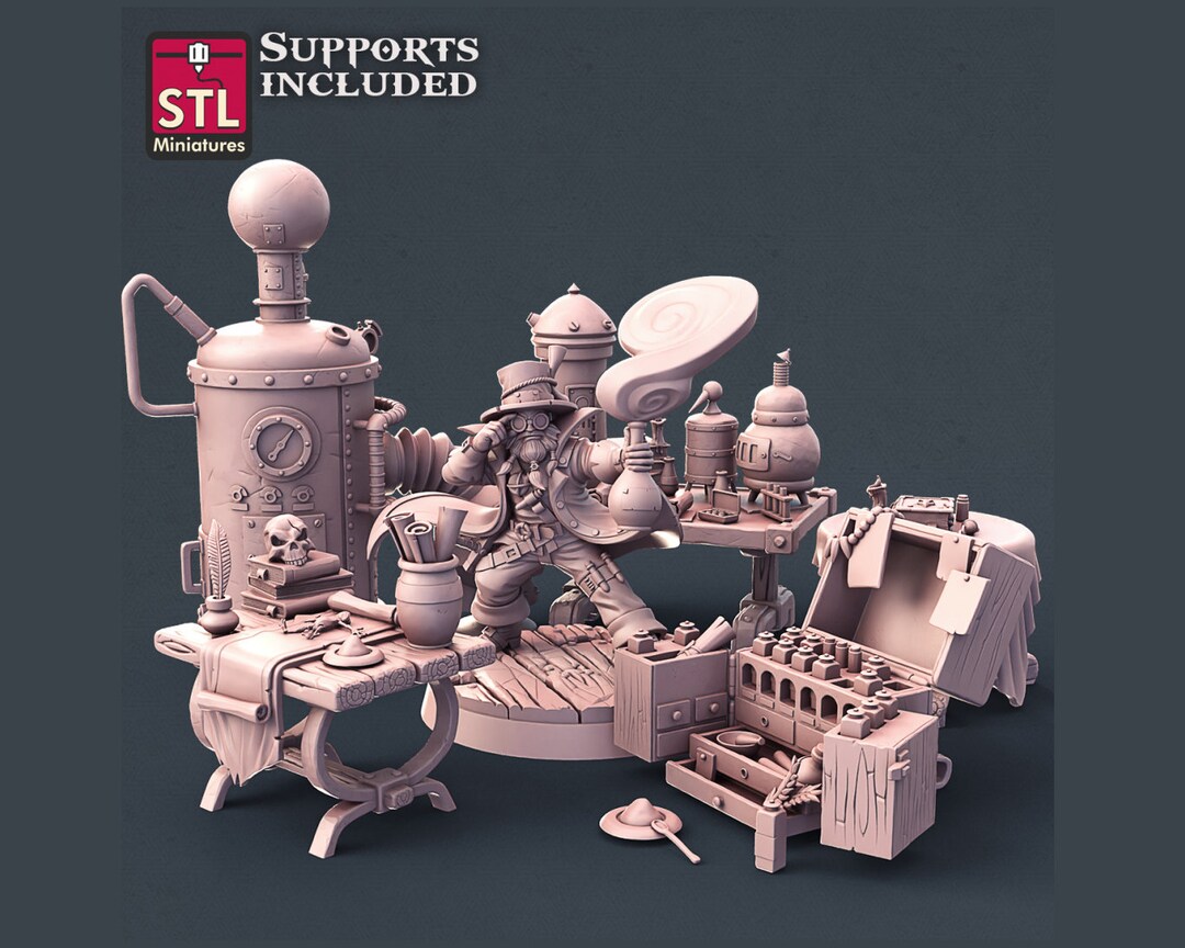 Alchemist Set With NPC and Workshop for Dnd and Fantasy Tabletop STL ...