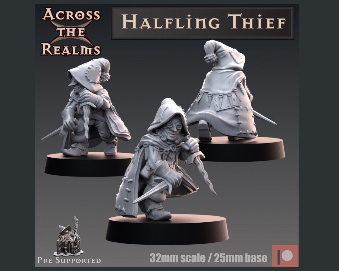 Hooded Halfing Rogue With Two Daggers From Across the Realms - Etsy