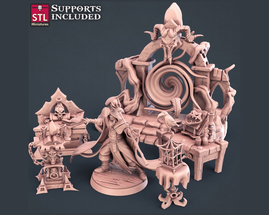 Evil Wizard Furniture Bundle for a Mage Tower | Interior Miniatures for ...