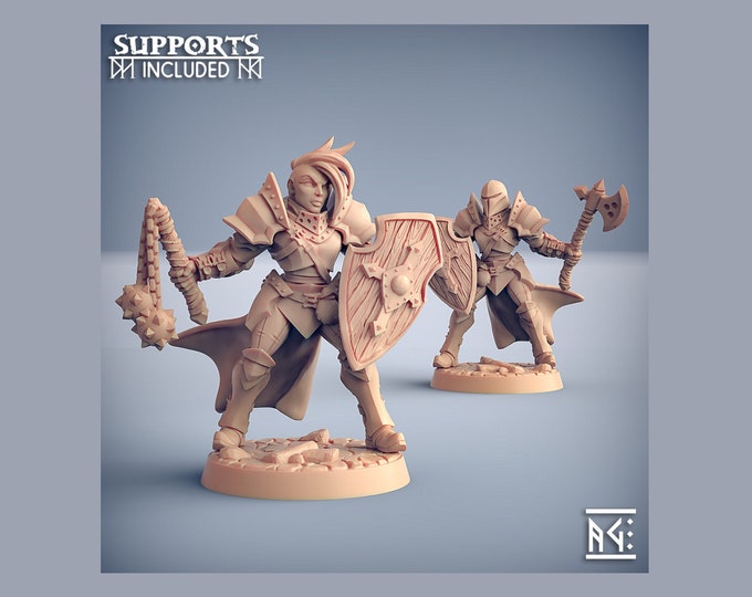 Female Fighter Hero Paladin Morgana 28mm Miniatures for Tabletop Gaming ...