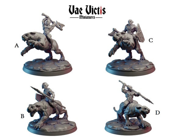 Mounted Orcs Riding Lion Orc Tiger Riders Miniature for Dnd - Etsy