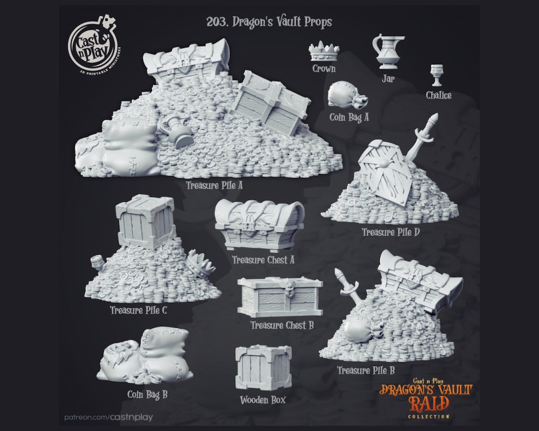 Different Dragon Vault Props for Dnd and Fantasy Tabletop | Cast N Play ...