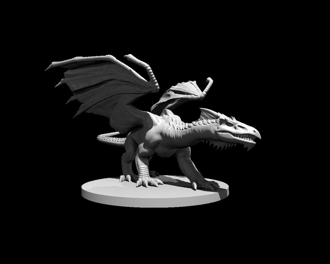 Young White Dragon Miniature From Mz4250 3D Model Tabletop Dungeons and ...