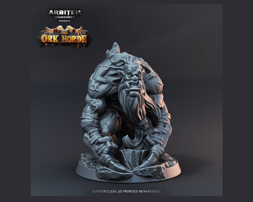 Orc Berserk 1 With Muscles and Claws as Enemy Miniature for Dnd and ...