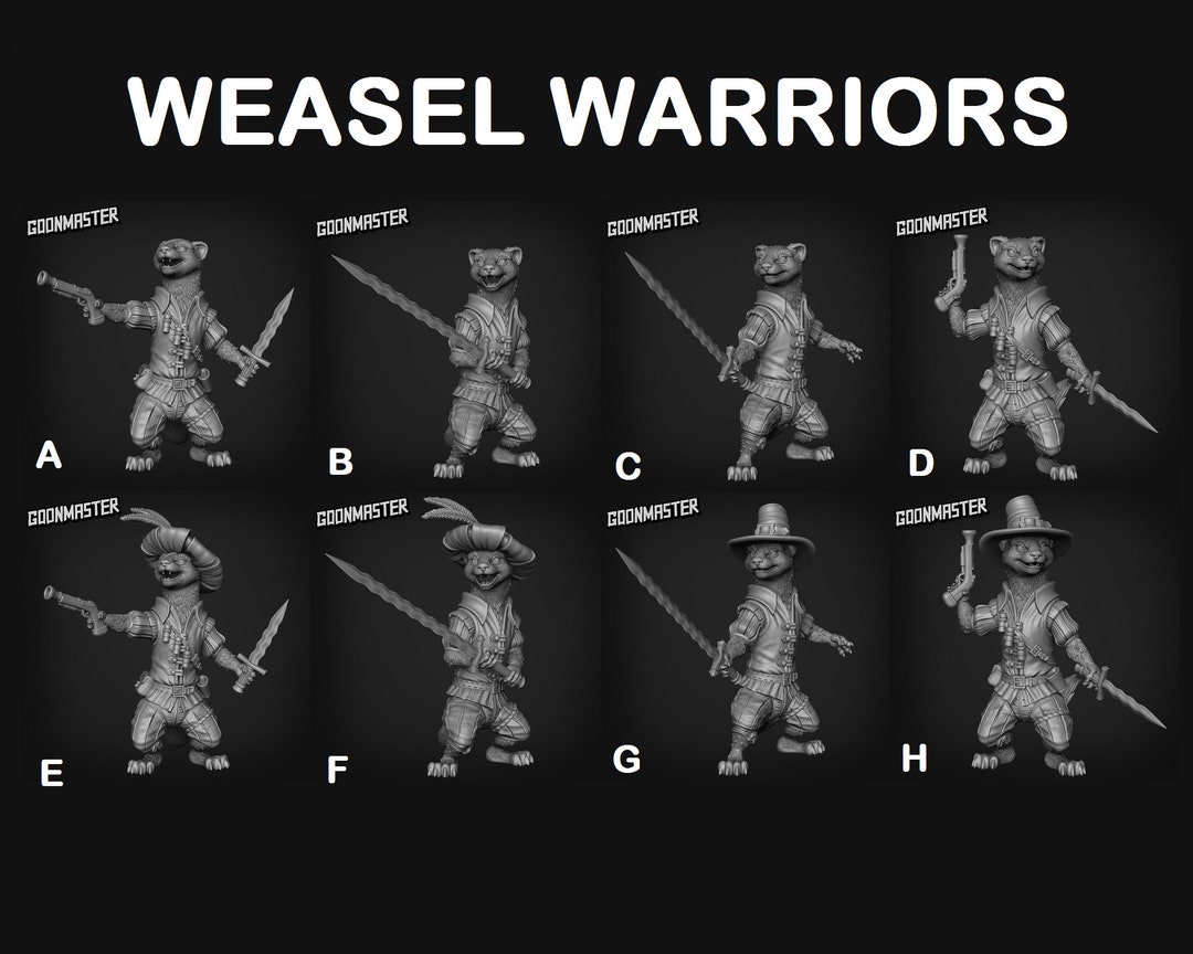 Weasel Warrior With Sword and Musket | Goon Master Games - Etsy
