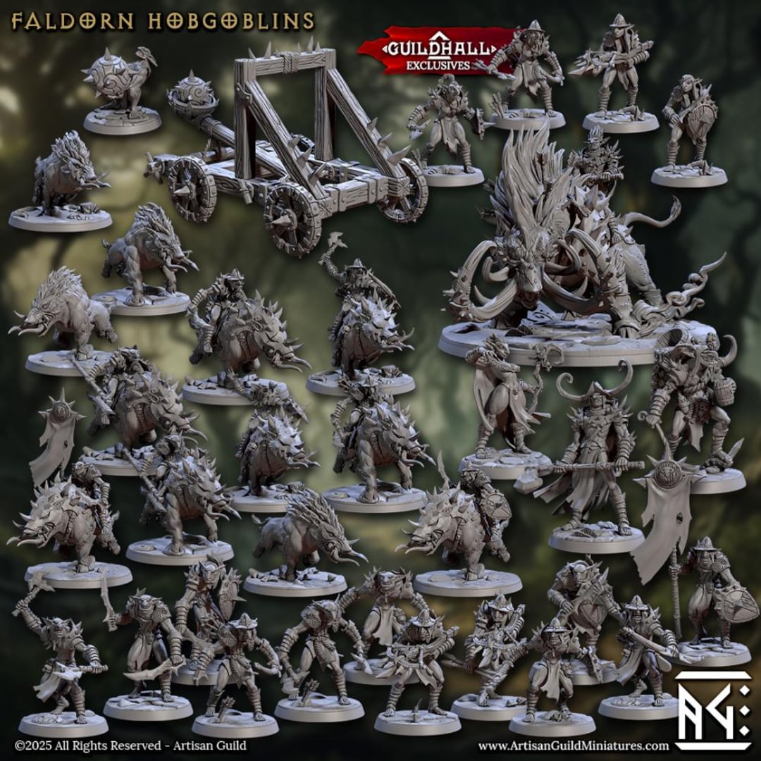 Faldorn Hobgoblins 28 Mm Goblin Warrior Leader Goblinoid Boar Rider ...