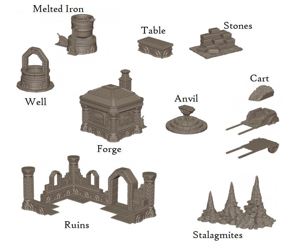 Dwarf Mining Settlement | Miniature House and Tracks for Dnd and ...