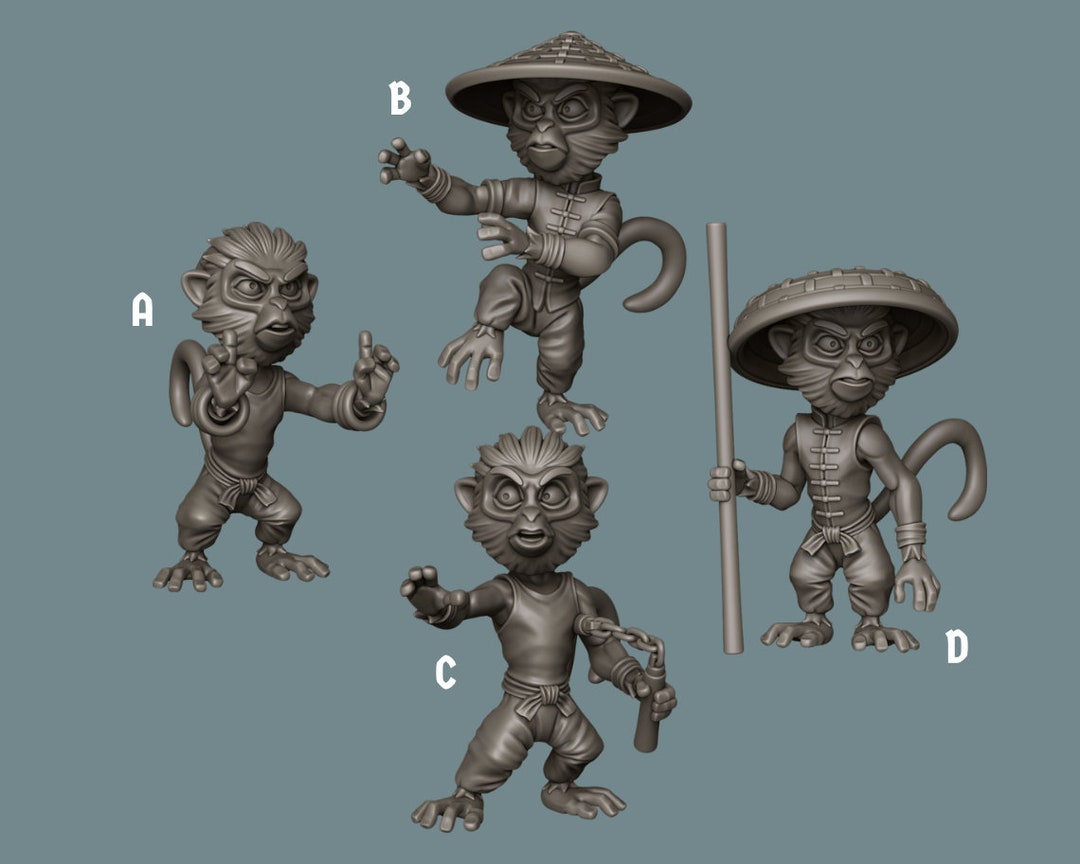 Kung Fu Monkey From Goonmaster | 3D Model | Tabletop Miniature | Dnd ...