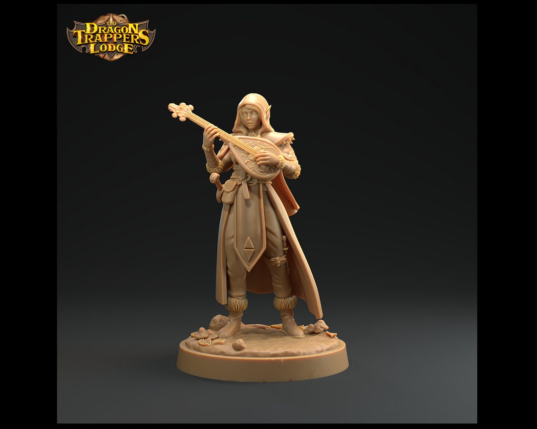 Female Elf Bard With Lute | Dragon Trappers Lodge - Etsy