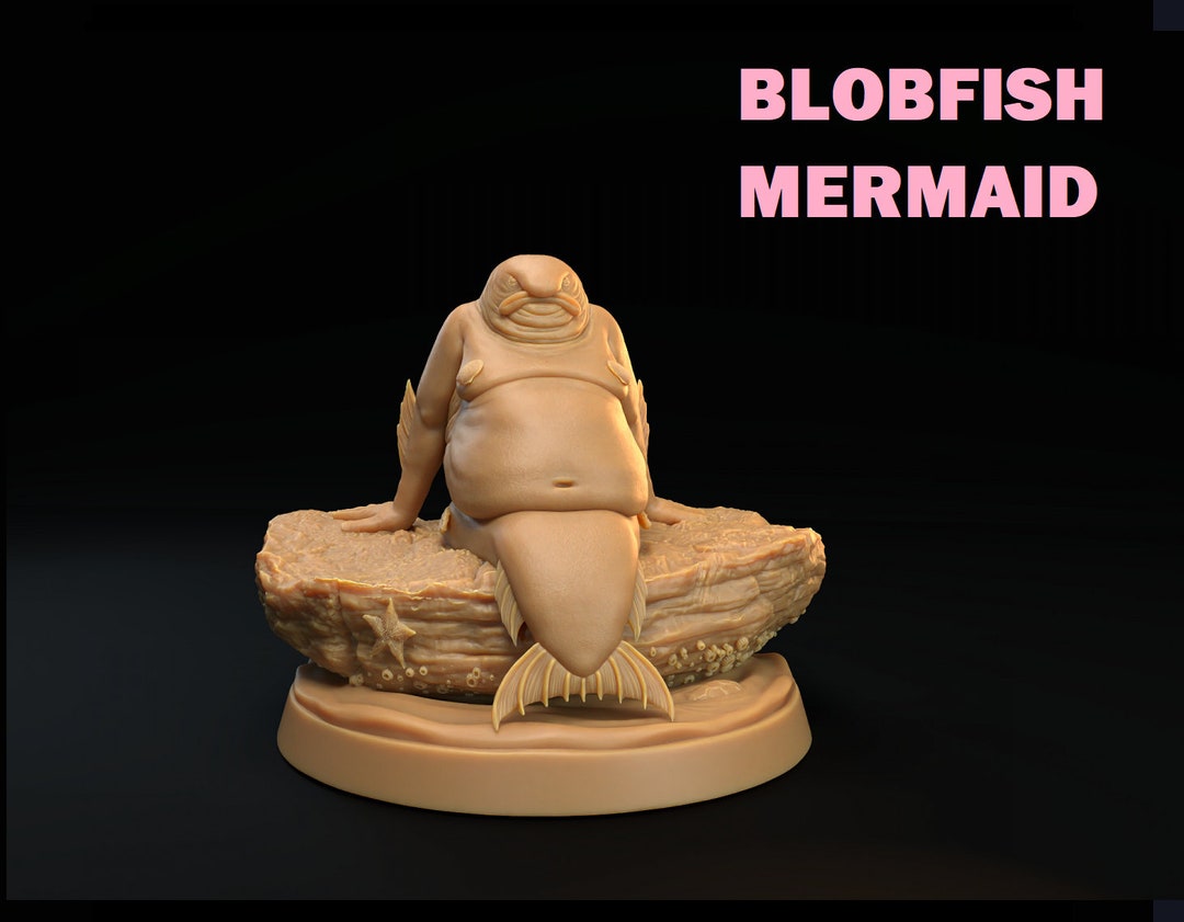 Blobfish Mermaid | Blobmaid Monster Miniature for Dnd and Tabletop | Dragon Trappers Lodge - Etsy