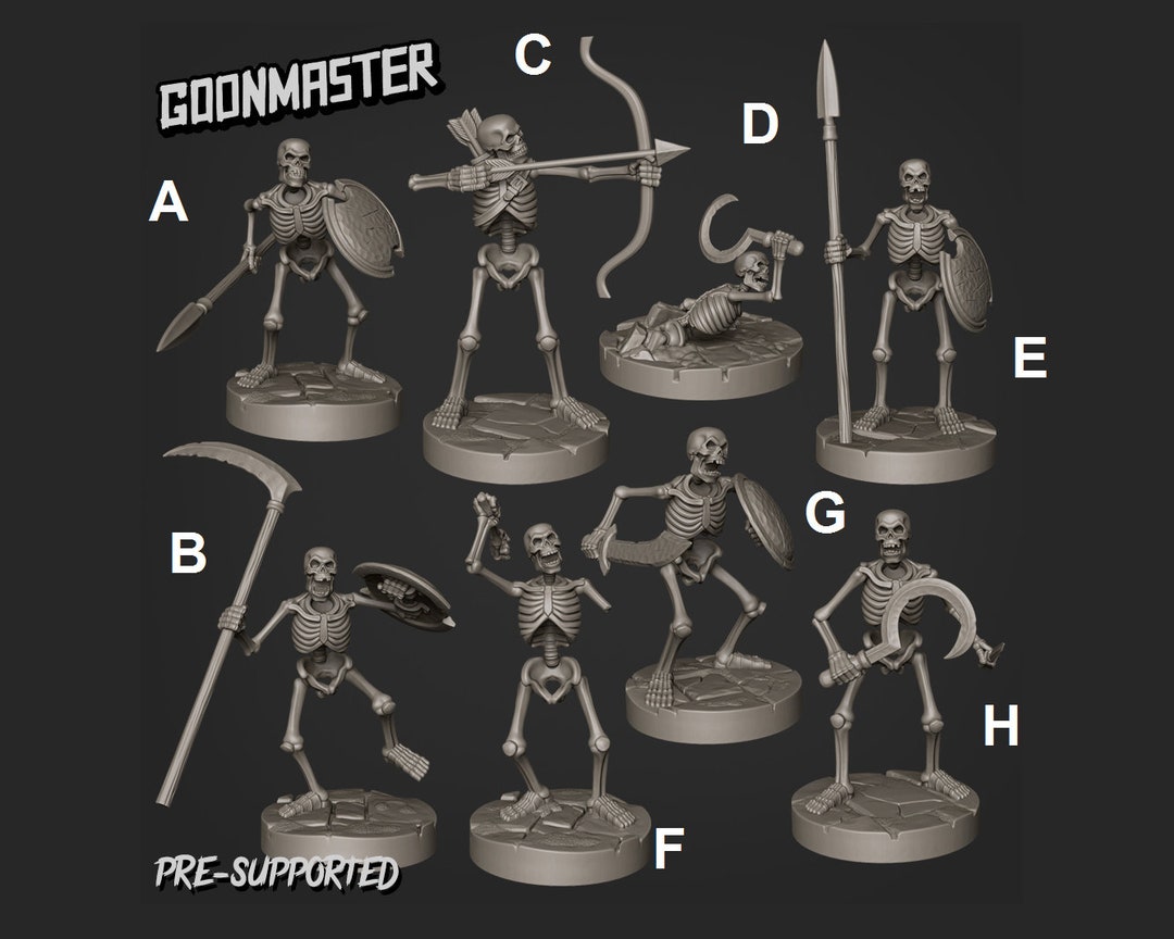 Skeleton Miniature Army From Goonmaster Games 3D Print Model Tabletop ...