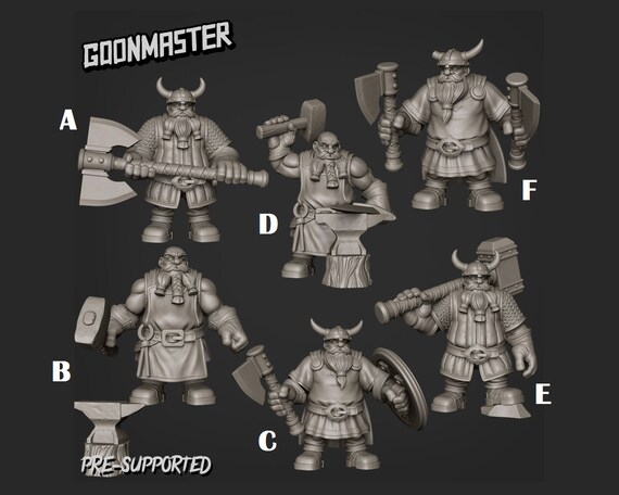 Dwarf Warriors With Viking Helmet Goon Master Games | Etsy