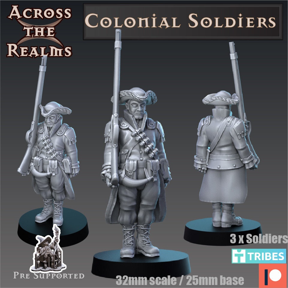 Colonial Soldiers With Muskets | American Civil War Colony Miniature ...