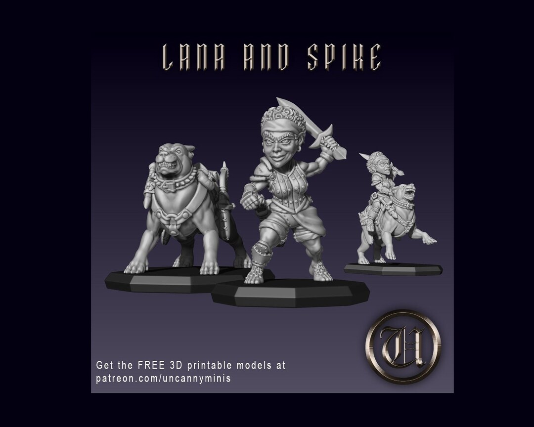 Female Halfling Ranger With Dog From Uncanny Minis | 3D Print ...