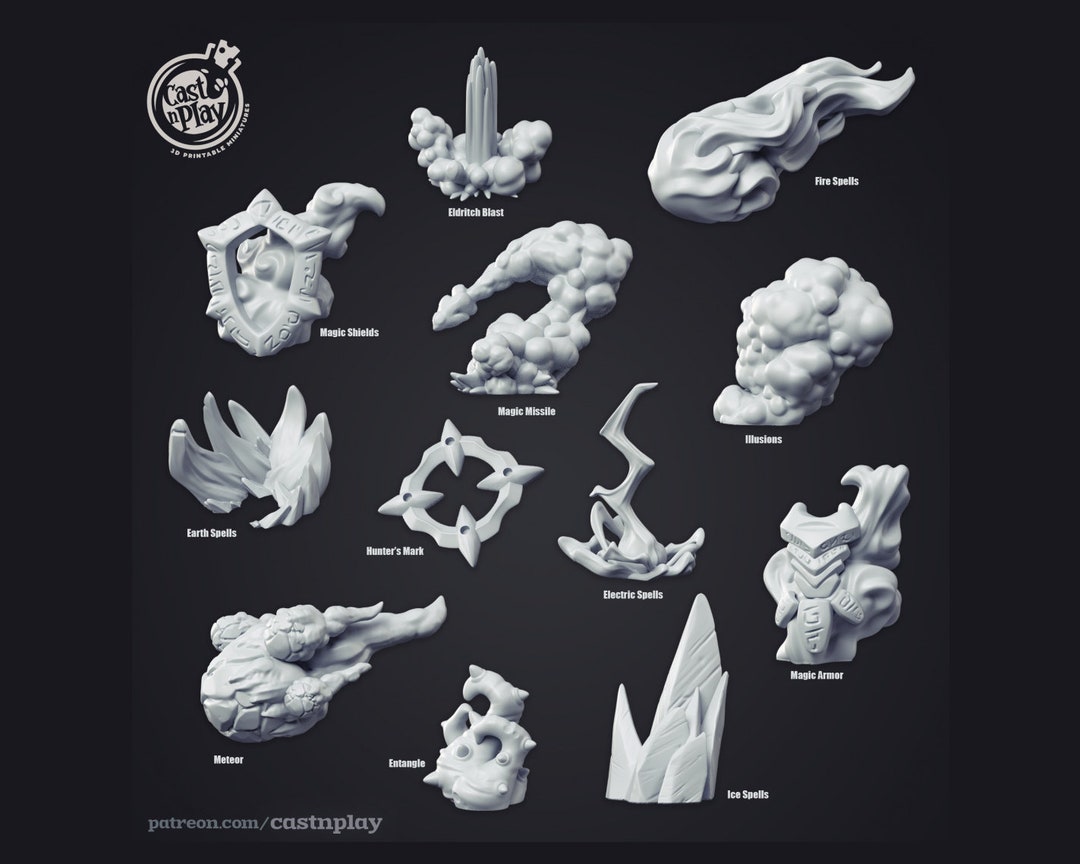 Different Spell Effects | Fireball | Eldritch Blast | Miniatures for ...