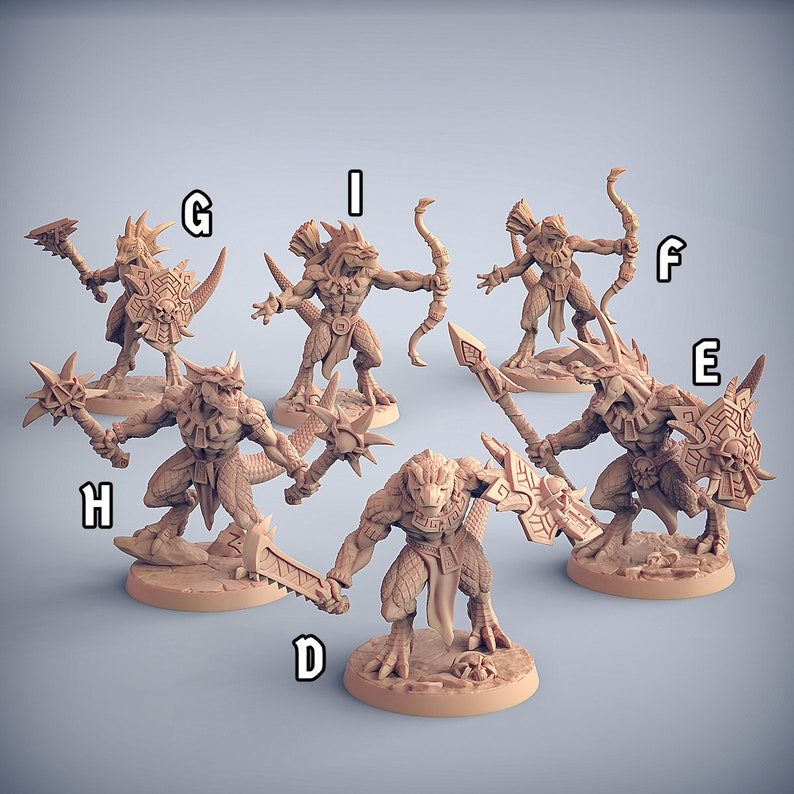 Lizardfolk Tribe | Lizard Men Miniatures for Dnd and Tabletop | Artisan ...