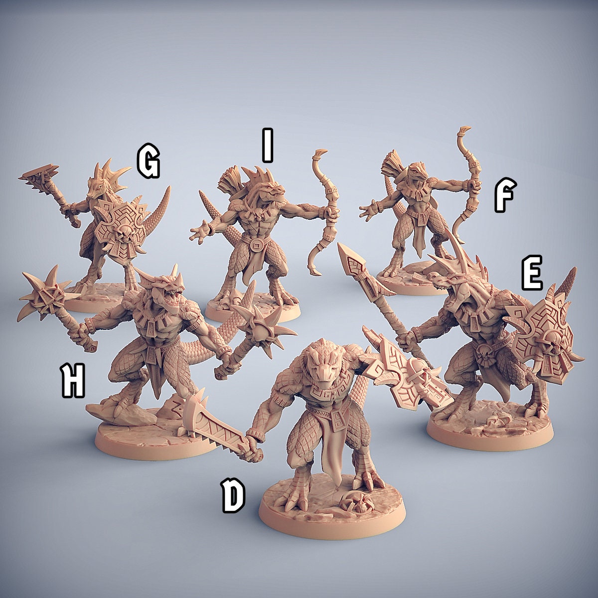 Lizardfolk Tribe Lizard Men Miniatures for Dnd and Tabletop - Etsy