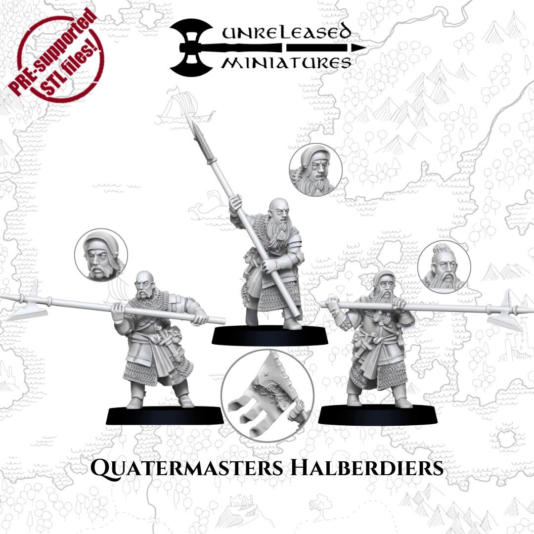 Warrior Veterans With Halberds | 28 Mm 3D Printed Miniatures Dungeons ...