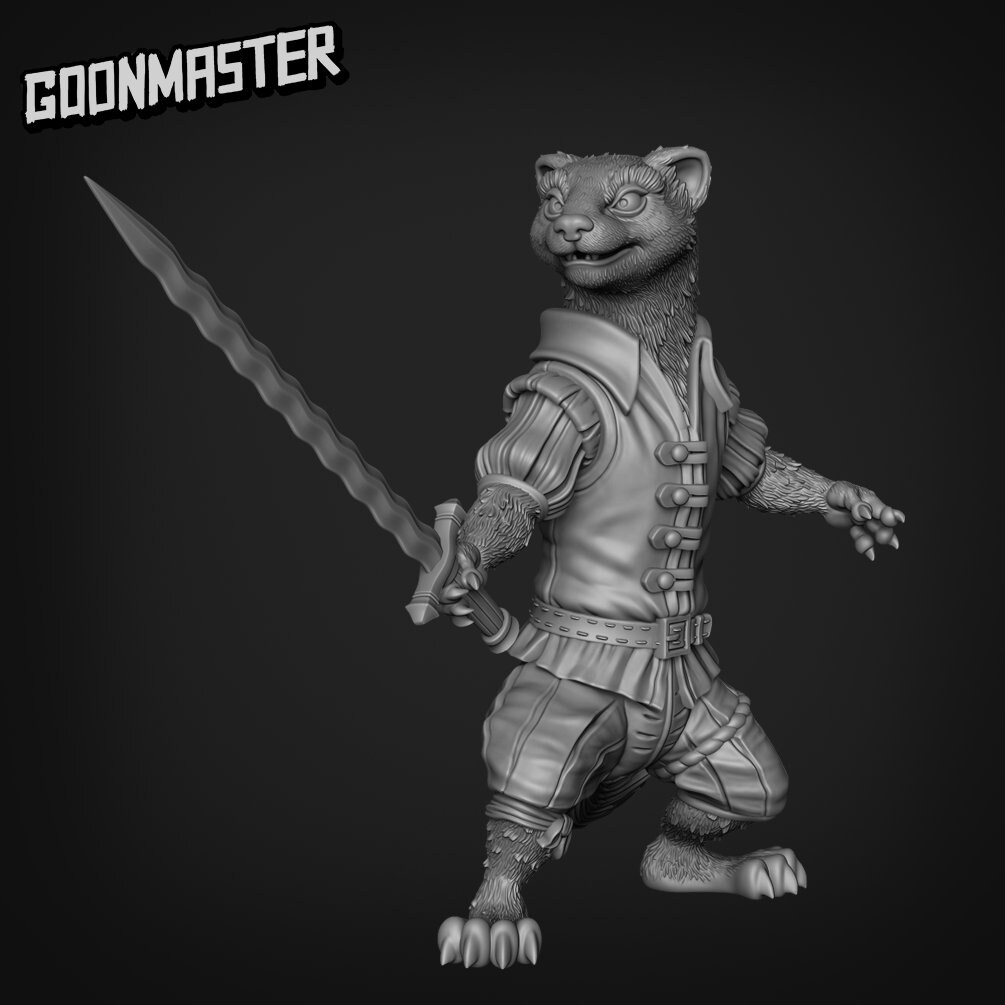 Weasel Warrior With Sword and Musket Goon Master Games - Etsy