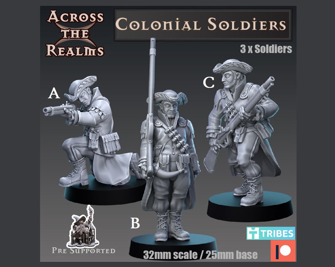 Colonial Soldiers With Muskets | American Civil War Colony Miniature ...