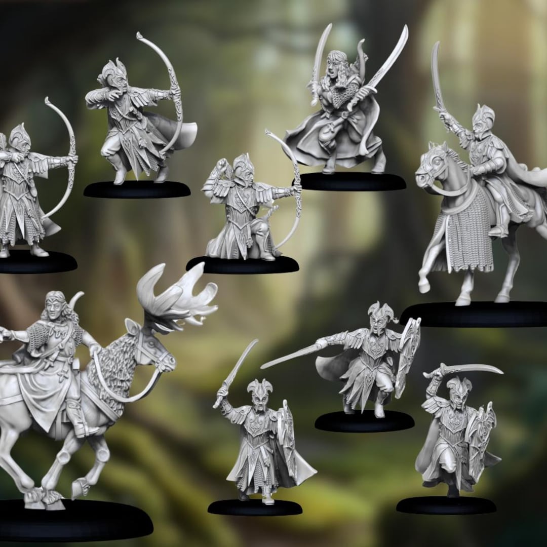 Elves of the Planewood | 28 Mm Wood Elf Warriors 3D Printed Miniatures ...