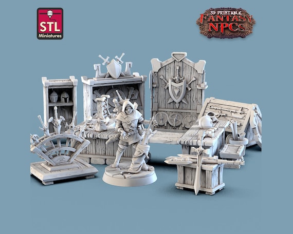 Weapon Merchant for Dnd and Fantasy Tabletop STL Miniatures - Etsy