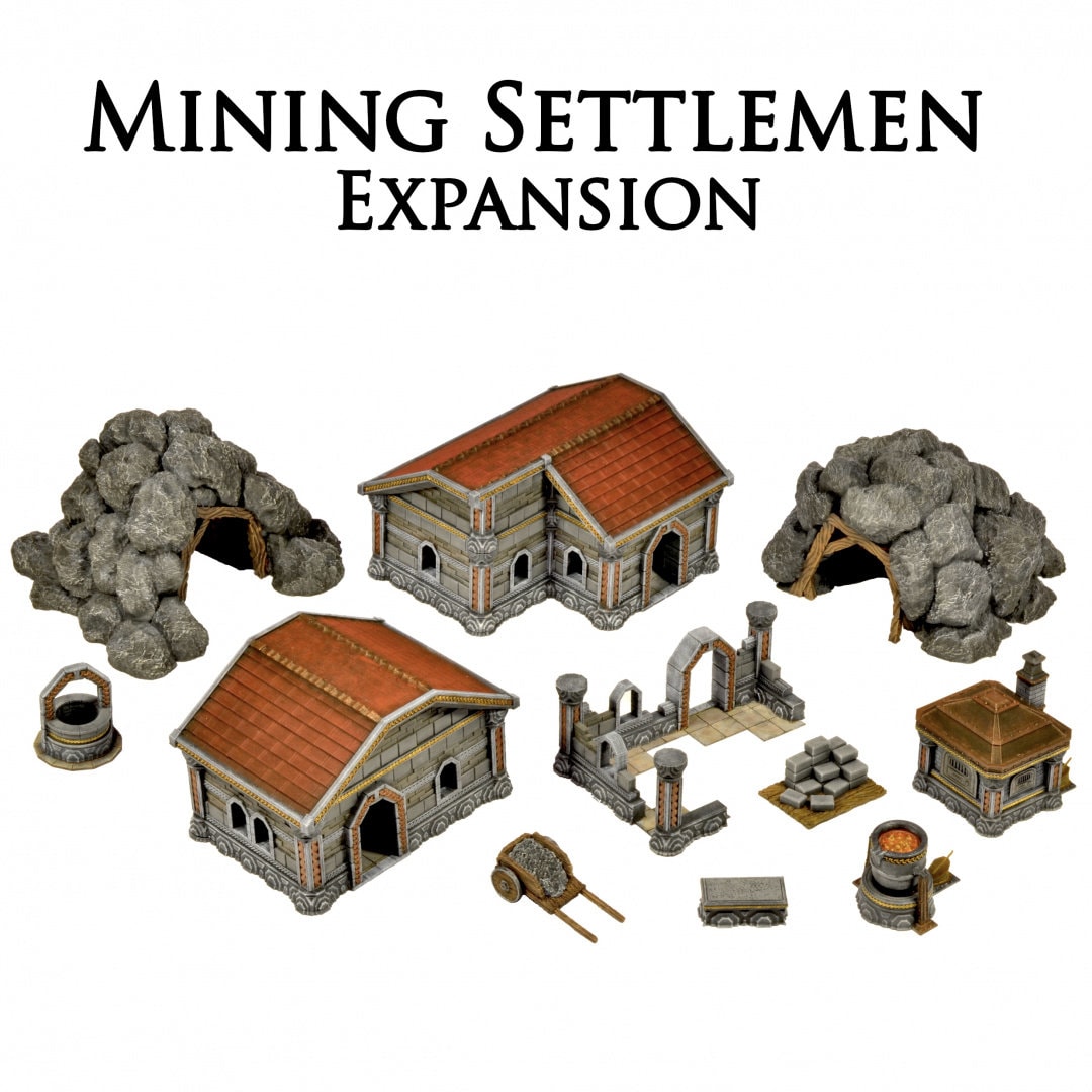 Dwarf Mining Settlement | Miniature House and Tracks for Dnd and ...