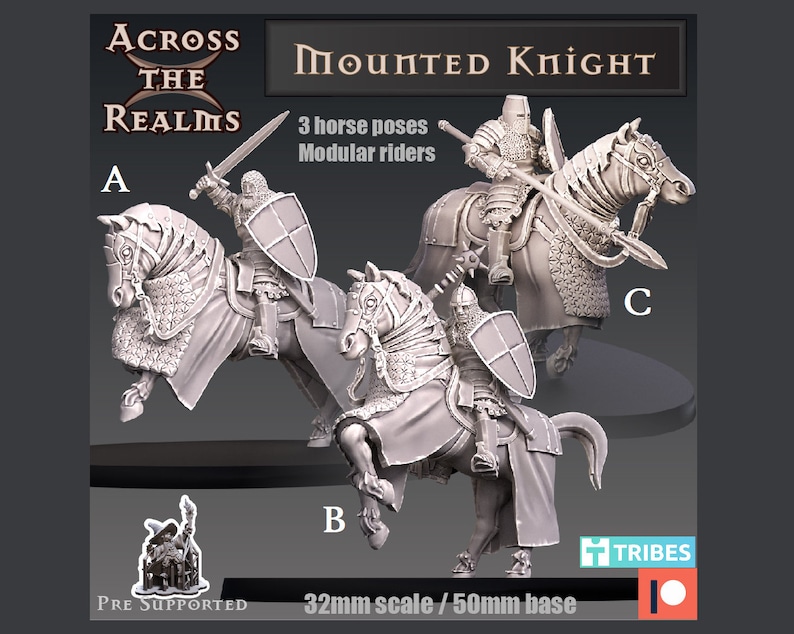 Mounted Knight Modular Miniature for Dnd and Tabletop - Etsy