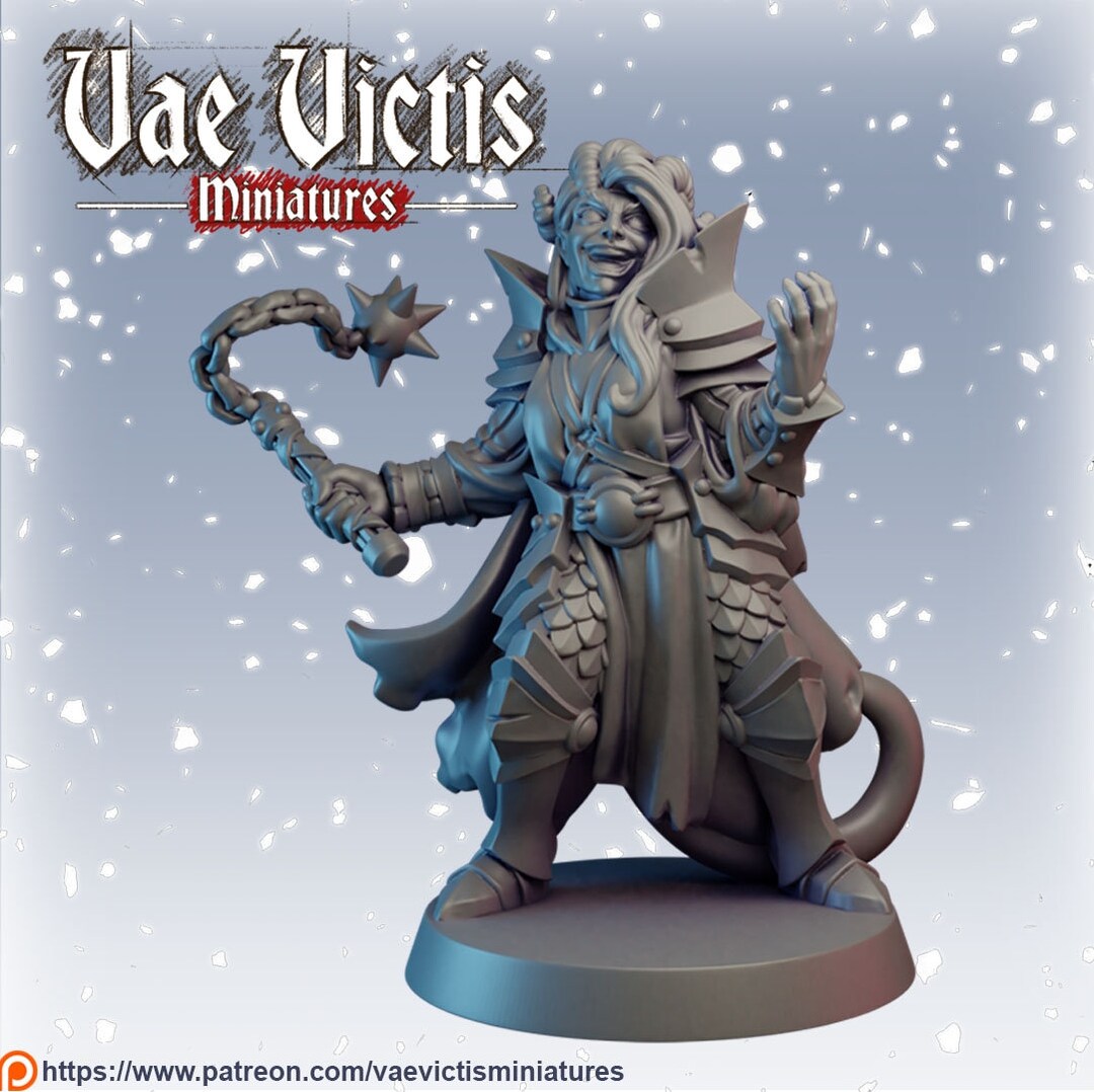 Male Tiefling Cleric With Flail From Vae Victis 3D Model Tabletop ...