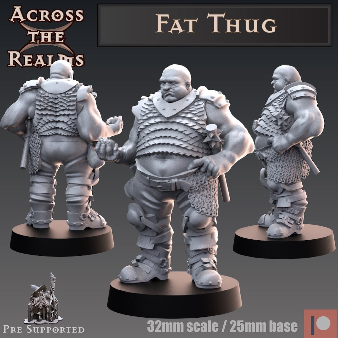 Fat Thug From Across the Realms 3D Print Tabletop Rpg - Etsy