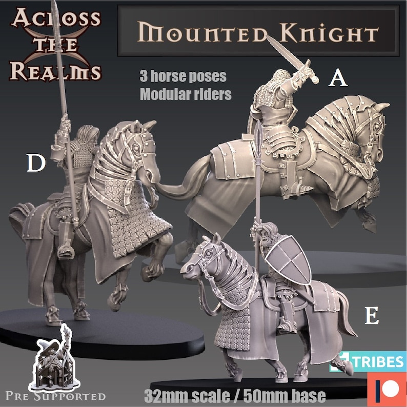 Mounted Knight Modular Miniature for Dnd and Tabletop - Etsy
