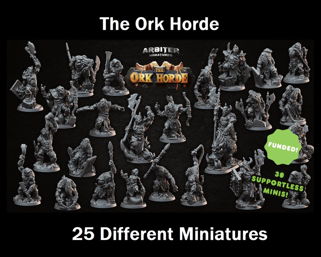 The Ork Horde | Ork Warrior and Archer Clan Miniatures | Arbiter ...
