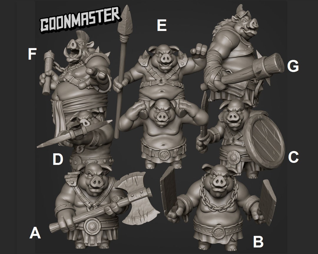 Pigmen Warrior Miniature From Goonmaster | 3D Model | Tabletop ...