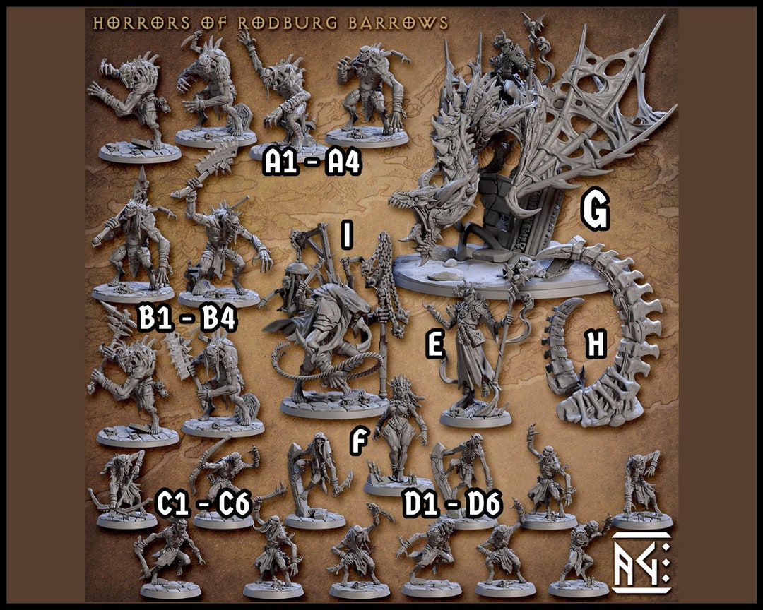 Horrors of Rodburg Barrows | 28mm Undead Ghoul Miniatures With ...
