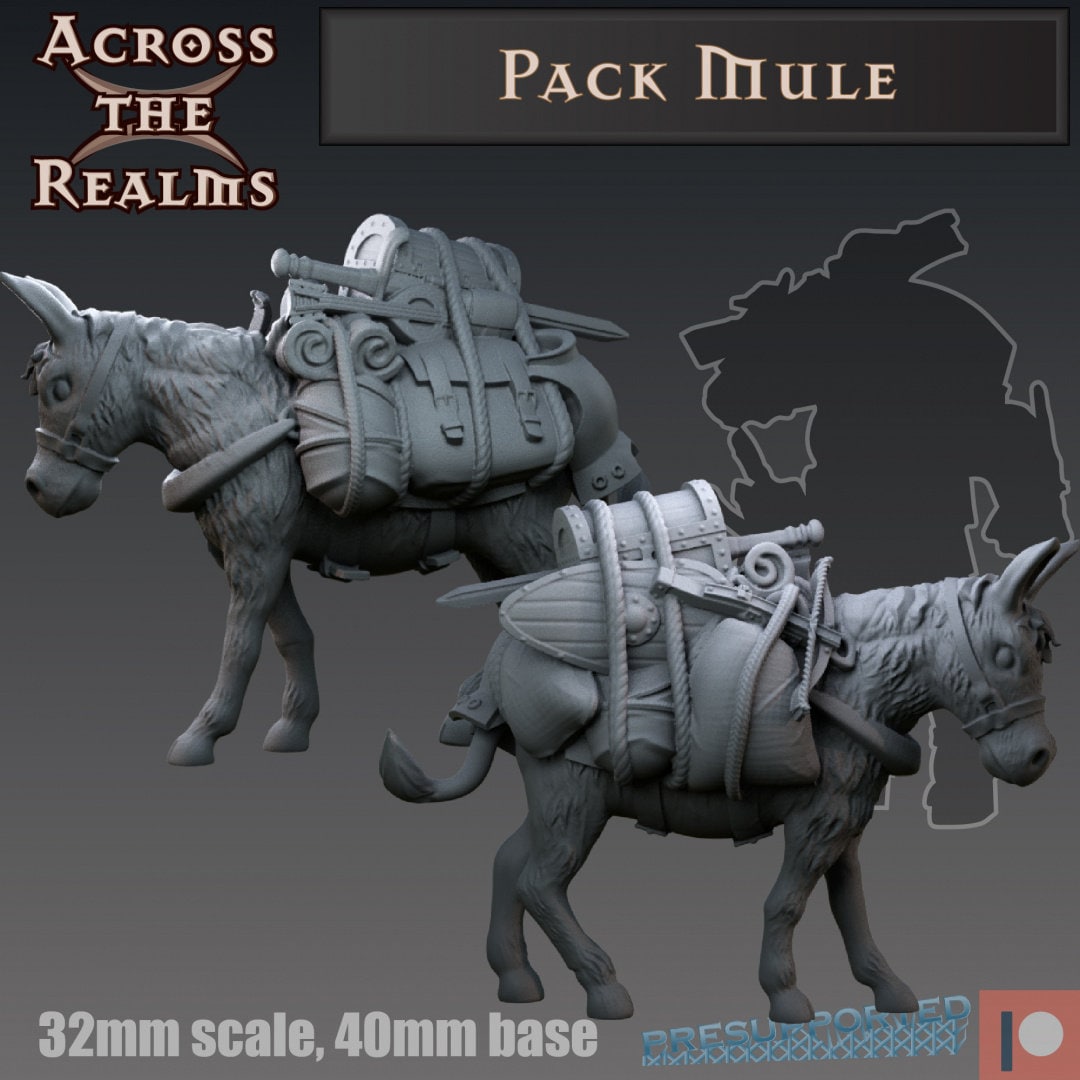 Pack Mule From Across the Realms | 3D Print | Tabletop | Dnd | Donkey ...