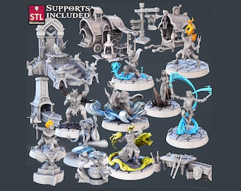 Genasi D Genasi Set Water Genasi Male Heroes and Npcs 32mm 28mm ...