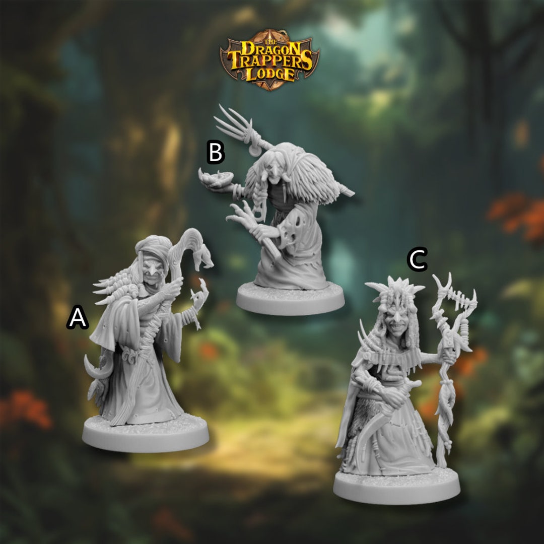 Ugly Swamp Witch Sisters | Bog Hag Monster Miniature for Dnd and ...