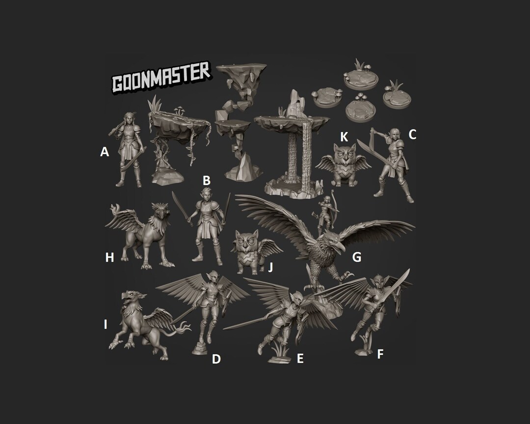 SKY ELVES and GRYPHONS From Goon Master Games 3D Print Tabletop Rpg ...