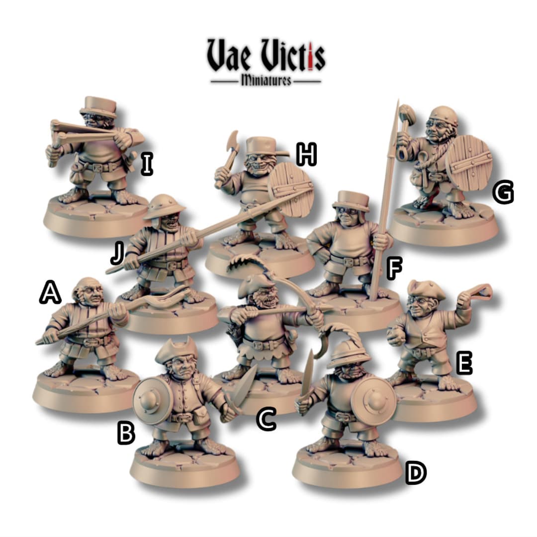 Halfling Militia Warrior Gang Modular Set | 28 Mm Miniature for Dnd ...