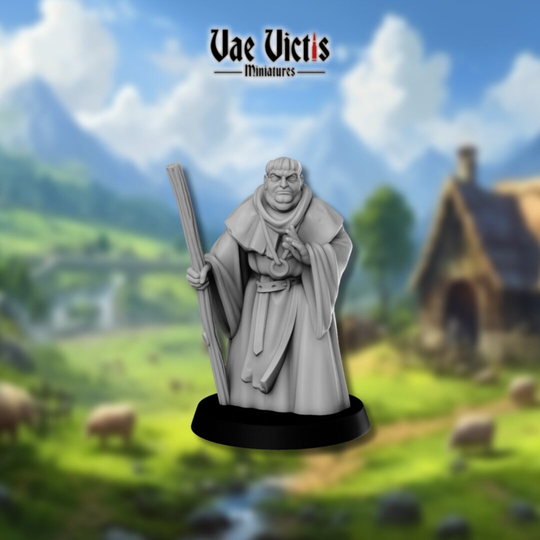 Friar With Robe and Staff From Vae Victis | 3D Printed | Tabletop ...