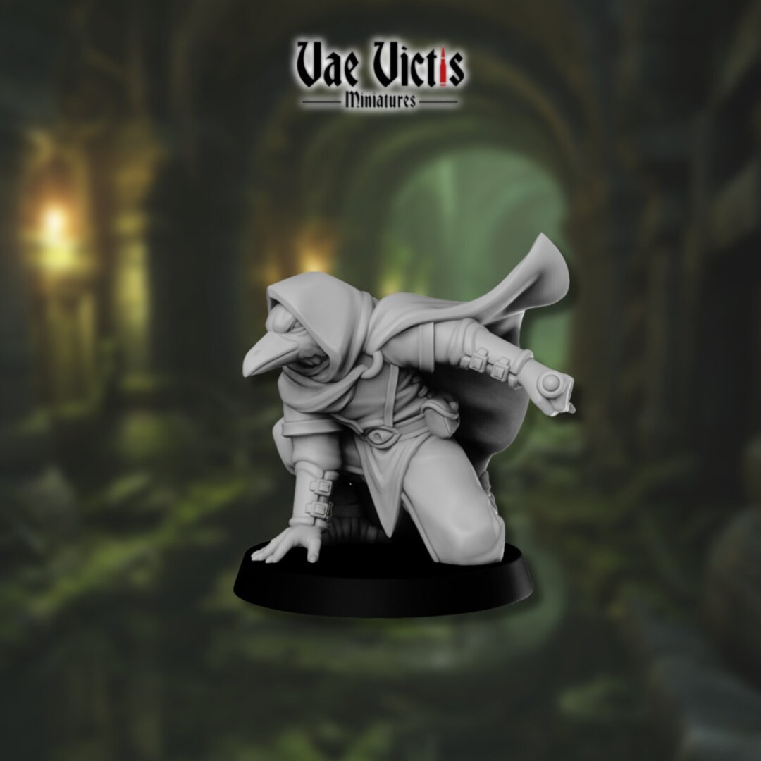 Hooded Kenku Thief With Dagger From Vae Victis | 3D Print | Tabletop ...