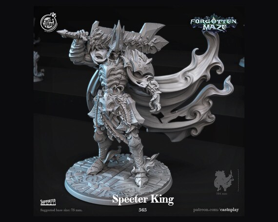 Undead Skeleton King Miniature for Dnd and Fantasy Tabletop - Etsy