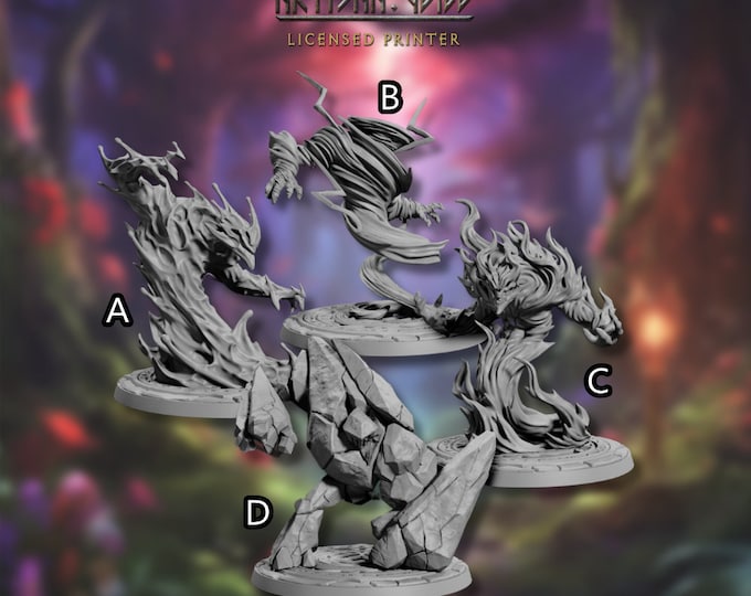 Summoned Elementals | Four Elements Guardians Miniature for Dnd and ...