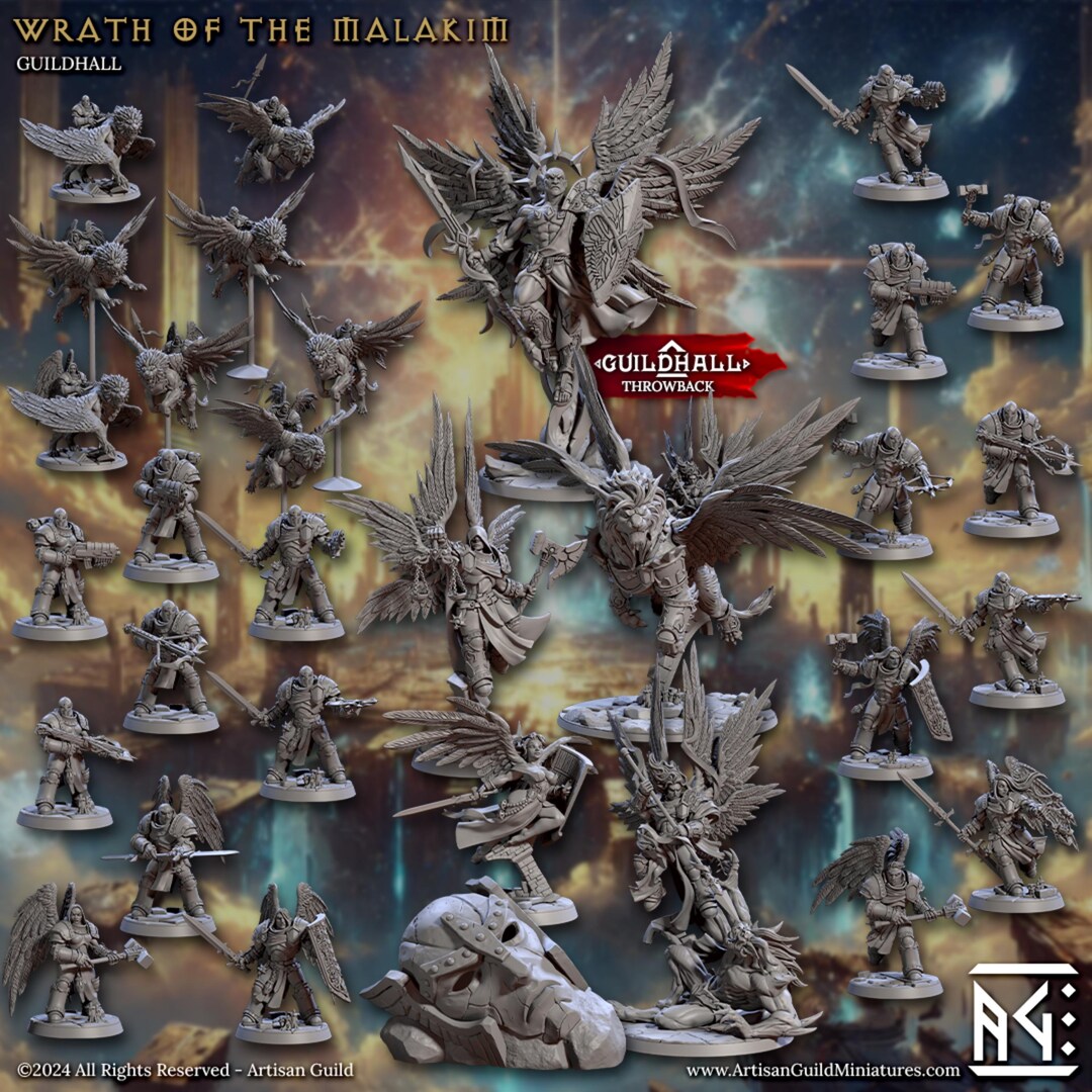 Wrath of the Malakim | 28 Mm Angel Archangel Aasimar Deva Winged Lion ...
